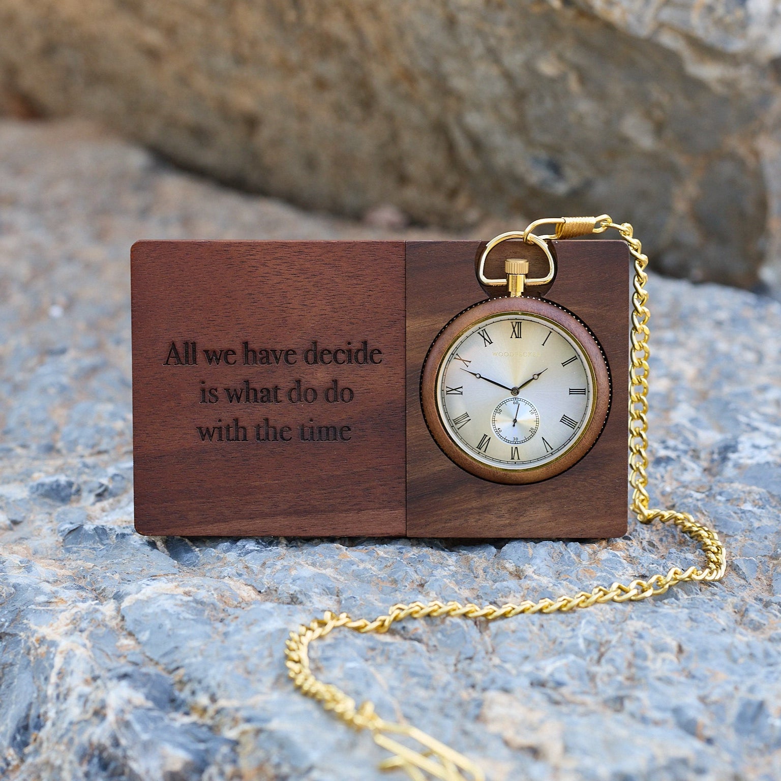 Wooden Pocket Watch with Custom Engraving | Walnut Wood | Woodpecker ...