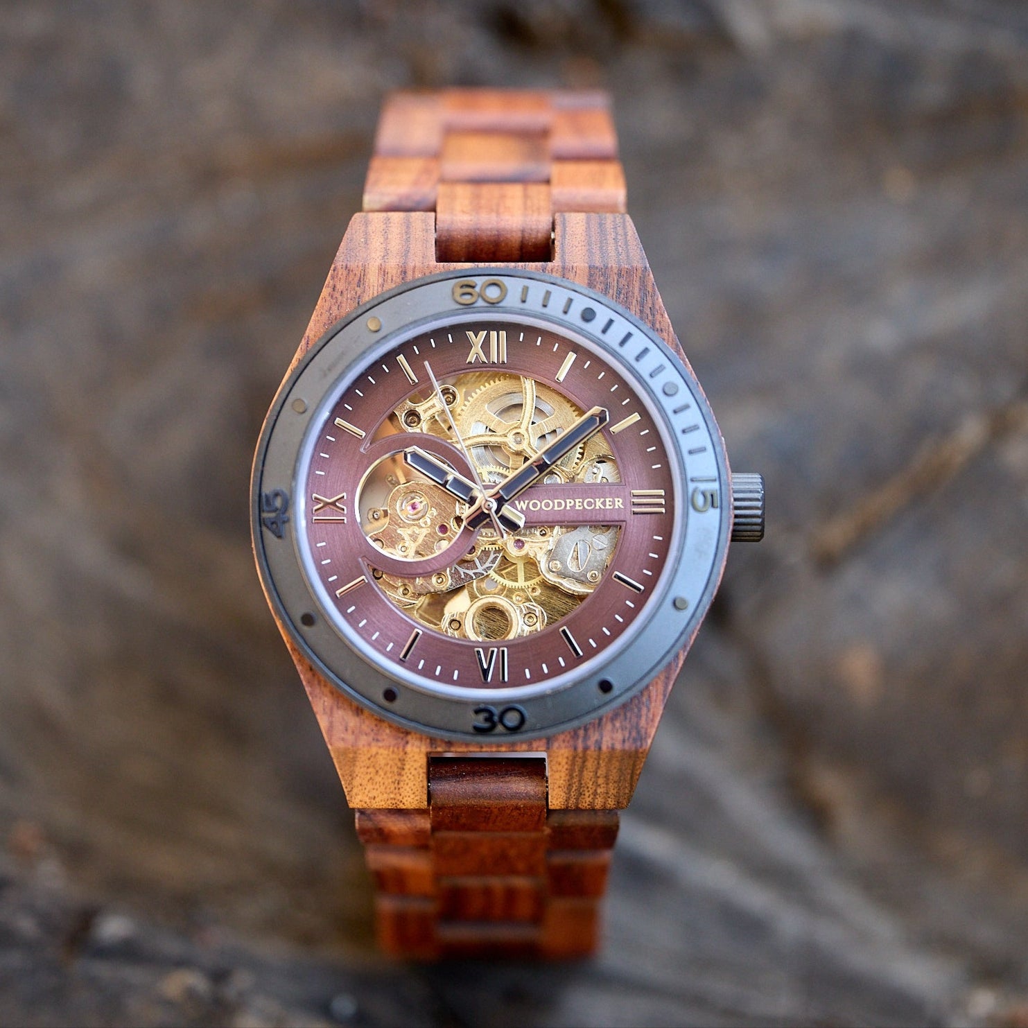 Automatic Wooden Men's Watch | Walnut Wood | Free Engraving ...